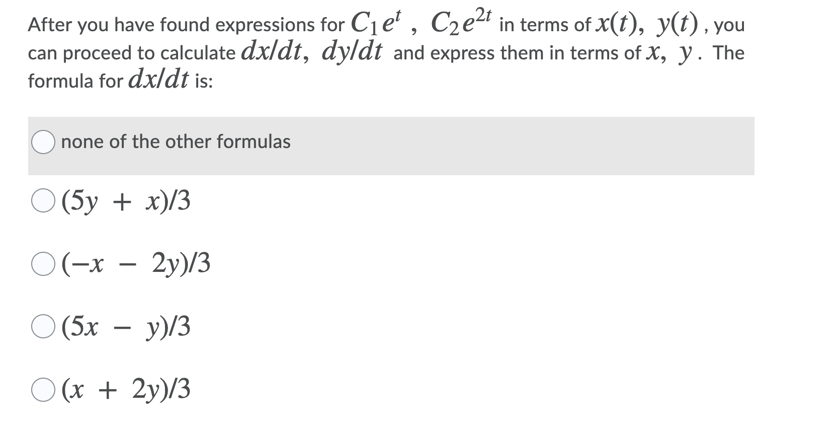 Solved = A system of first order linear autonomous diff eqs | Chegg.com