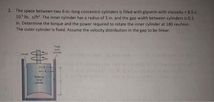 Solved 2. The space between two 6-in.-long concentric | Chegg.com