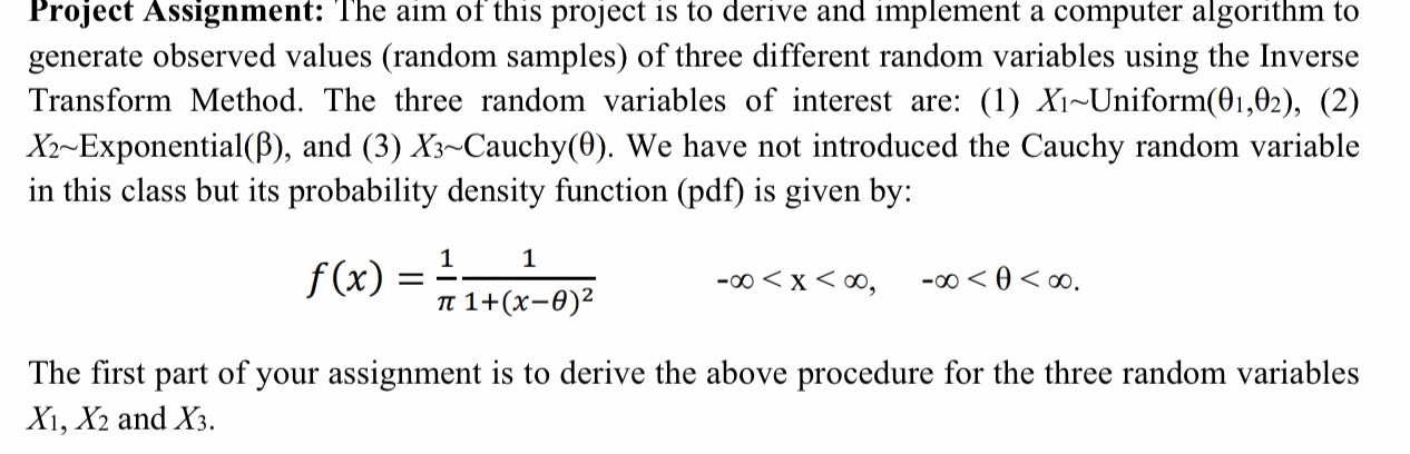 Solved Project Assignment: The aim of this project is to | Chegg.com