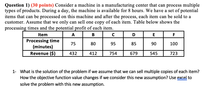 Solved Question 1) (30 points) Consider a machine in a | Chegg.com