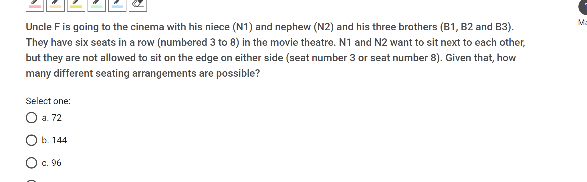 Solved Ma Uncle F is going to the cinema with his niece (N1) | Chegg.com