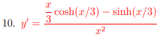 Solved Find the derivative of this hyperbolic function and | Chegg.com