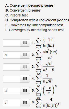 Solved A. Convergent geometric series B. Convergent p-series | Chegg.com