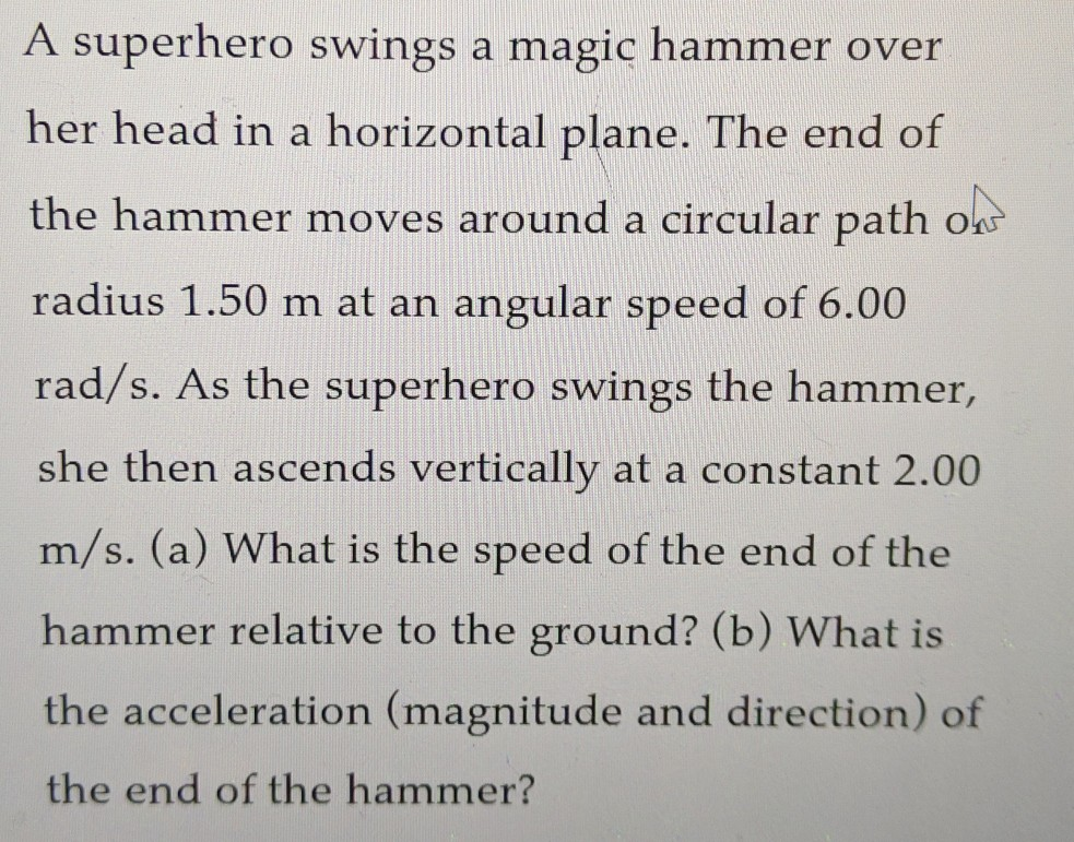 Solved |_ A superhero swings a magic hammer over her head in | Chegg.com