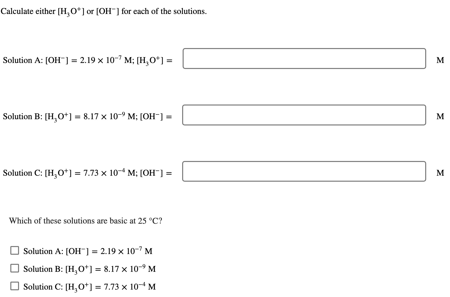 Solved Calculate either \\( \\left[\\mathrm{H}_{3} | Chegg.com