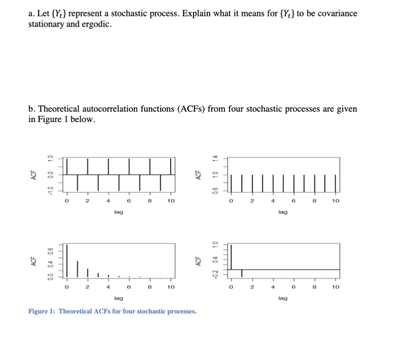 Solved a. Let {Yt} represent a stochastic process. Explain | Chegg.com