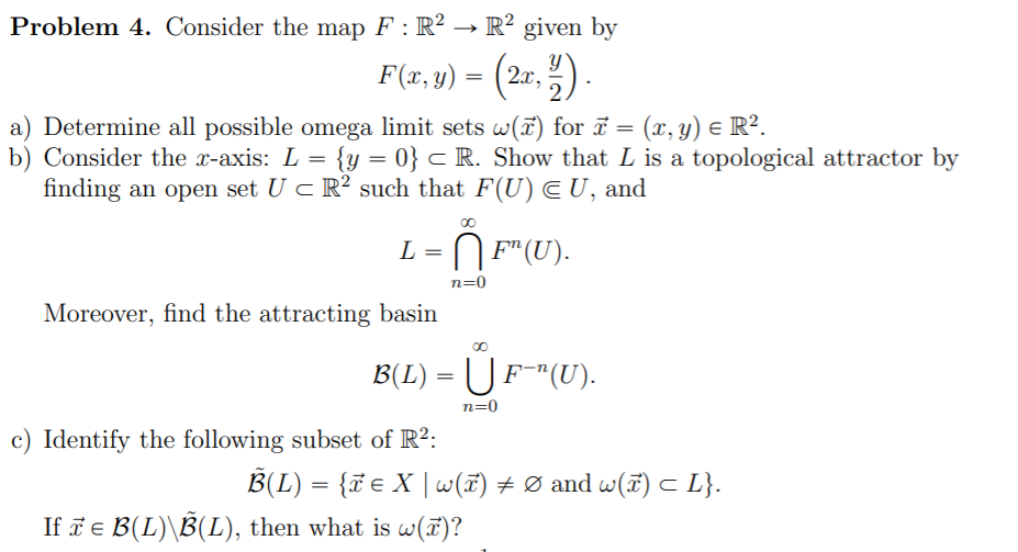 Problem 4. Consider the map F: R2 R2 given by y F(x, | Chegg.com