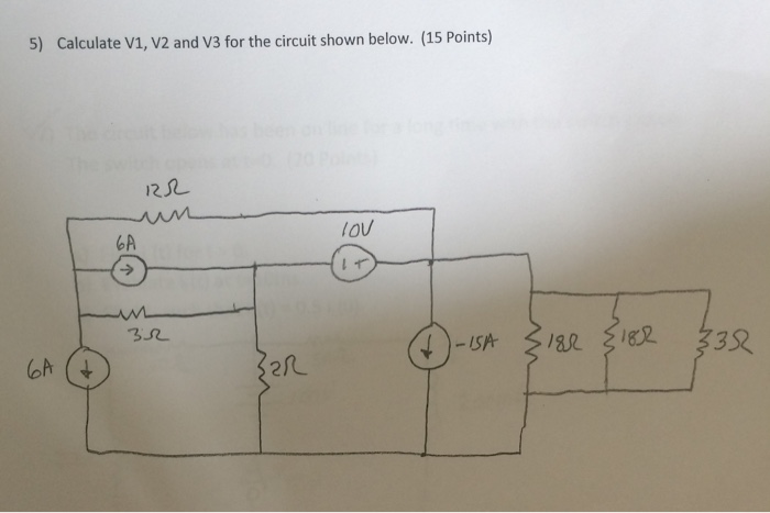 Solved Calculate V1, V2 and V3 for the circuit shown below. | Chegg.com
