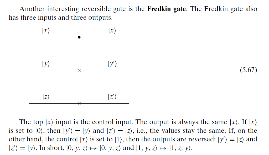 Solved Fredkin the NOT gate and the fanout gate. I | Chegg.com