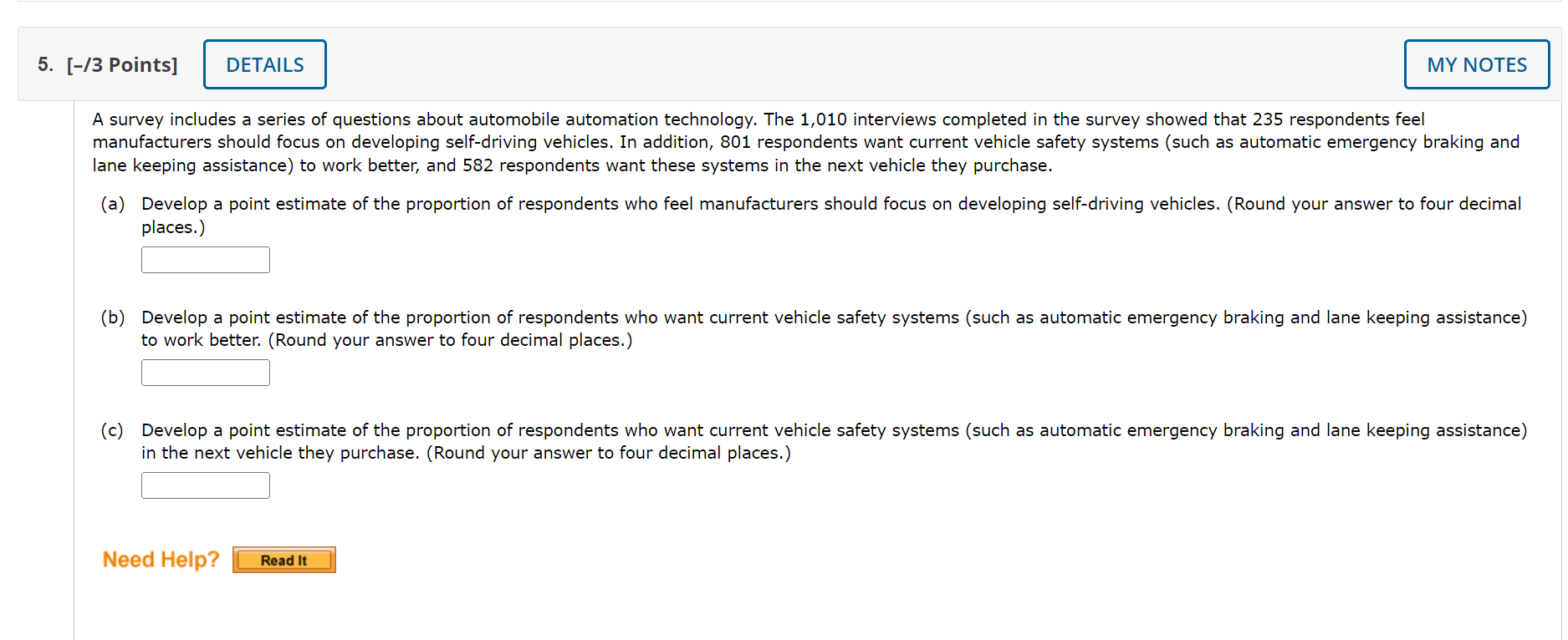 Solved A survey includes a series of questions about | Chegg.com