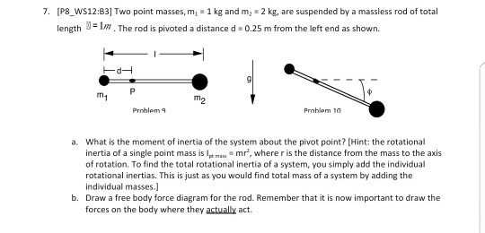 Solved Two point masses, m1 = 1 kg and m2 = 2 kg, are | Chegg.com
