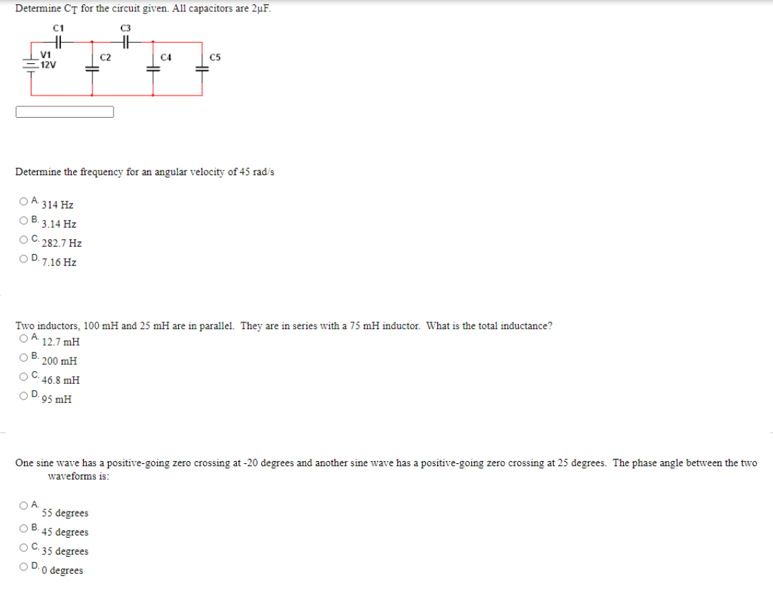 Solved Determine CT for the circuit given. All capacitors | Chegg.com