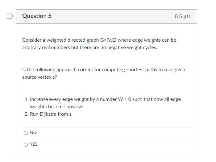 Solved Consider a weighted directed graph G=(V,E) where edge | Chegg.com