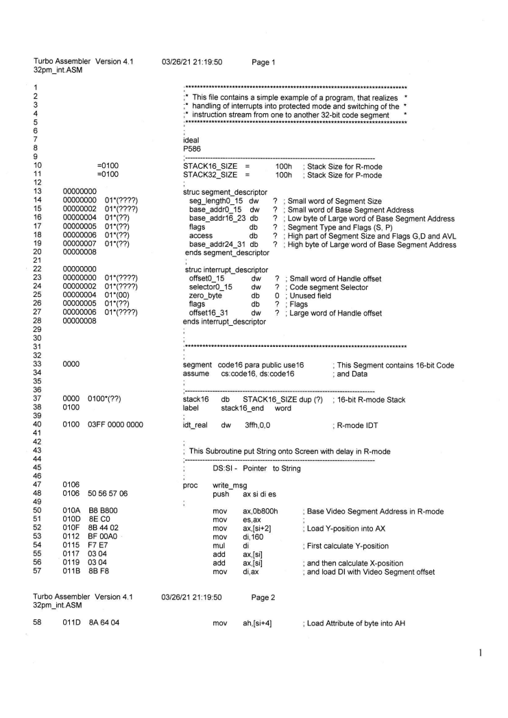 Solved In the interrupt service demo program in 32-bit | Chegg.com