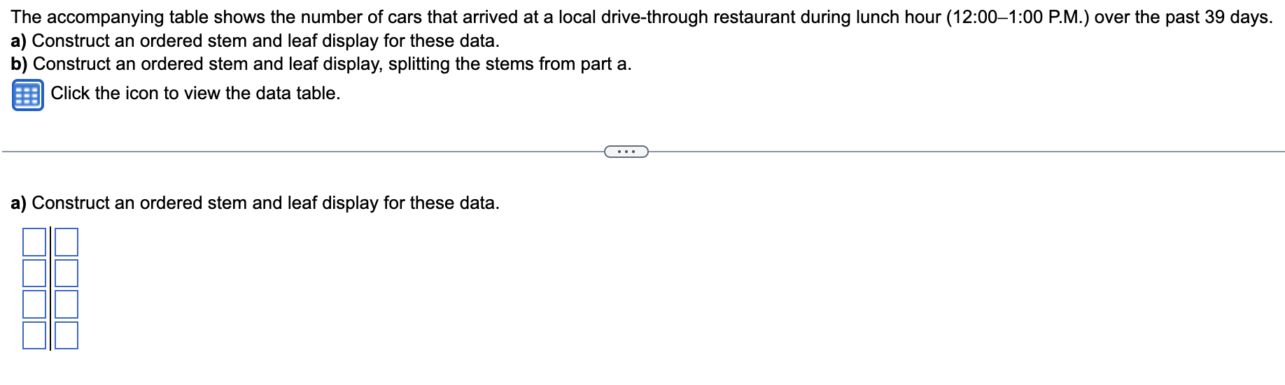 Solved The accompanying table shows the number of cars that | Chegg.com