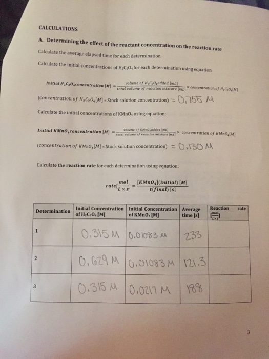 Solved Calculate the reaction rate for each determination | Chegg.com