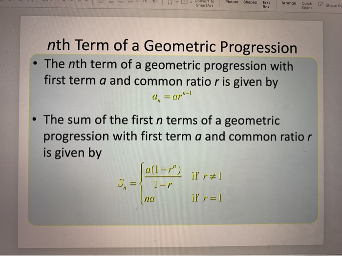 Solved can someone explain the geometric progression by | Chegg.com