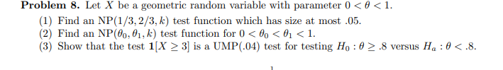 Solved Problem 8 Let X Be A Geometric Random Variable With 9320