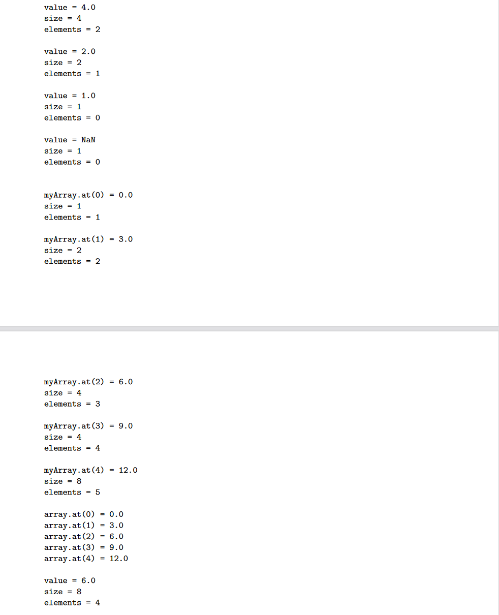 Solved Program Specification: An array that can grow and | Chegg.com