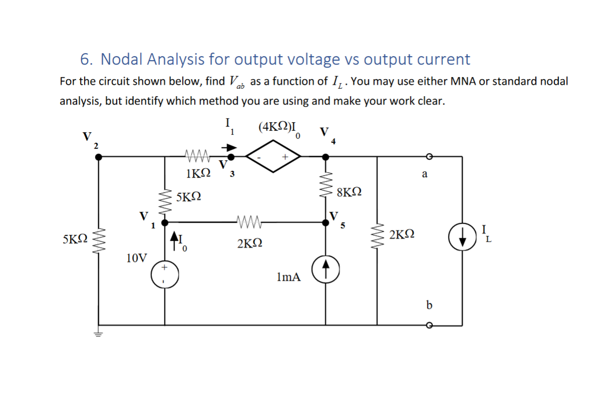 Solved Nodal Analysis for output voltage vs output | Chegg.com