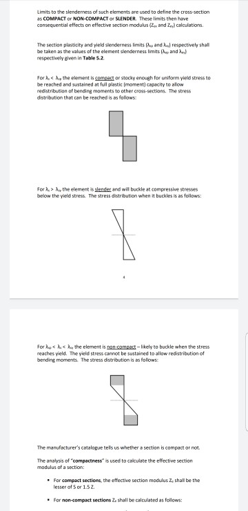 COMPACTNESS and EFFECTIVE SECTION MODULUS Question: | Chegg.com