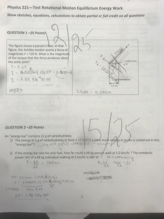 Solved Physics 221-Test Rotational Motion Equilibrium Energy | Chegg.com