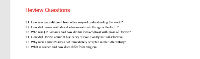 Solved Review Questions 1.1 How is science different from | Chegg.com