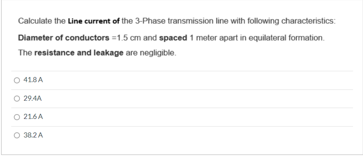 Calculate the Line current of the 3-Phase | Chegg.com