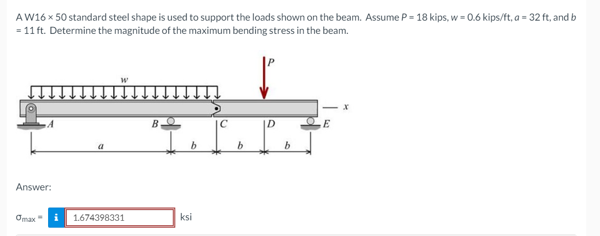 Solved AW16 x 50 standard steel shape is used to support the | Chegg.com