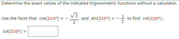 Solved Determine the exact values of the indicated | Chegg.com