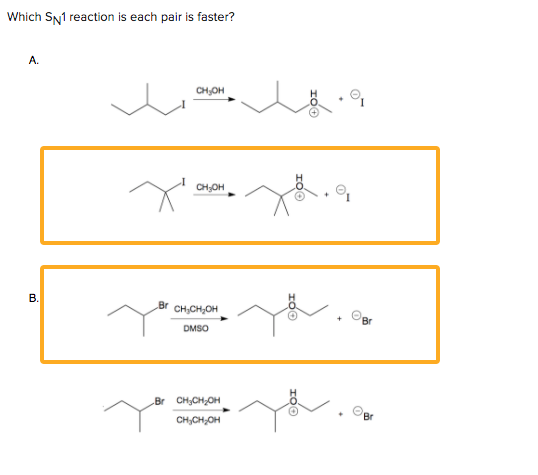 Solved Which SN1 reaction in each pair is faster? Please | Chegg.com