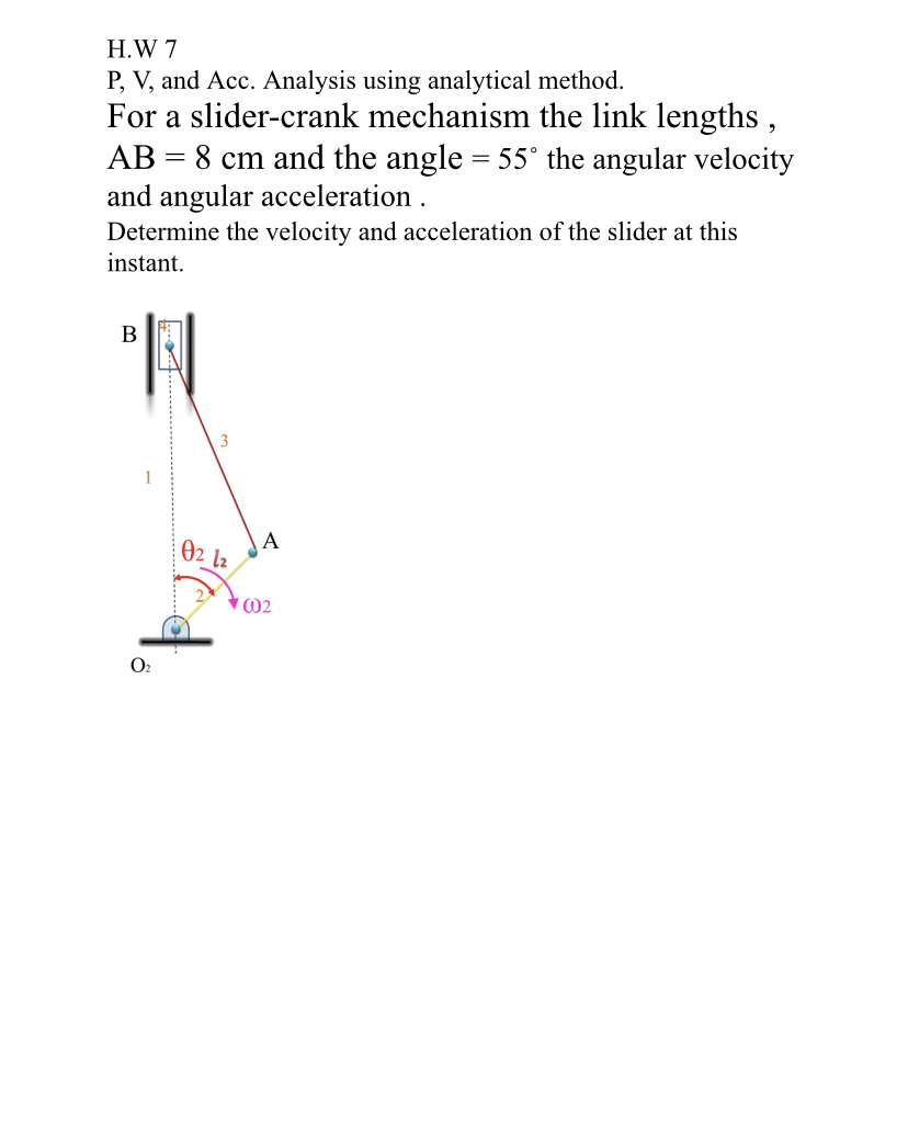 H.W 7 P,V, and Acc. Analysis using analytical method. | Chegg.com