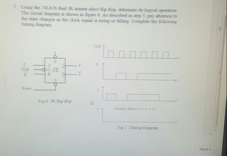 Solved 7. Using the 74LS76 dual JK master-slave flip-flop, | Chegg.com
