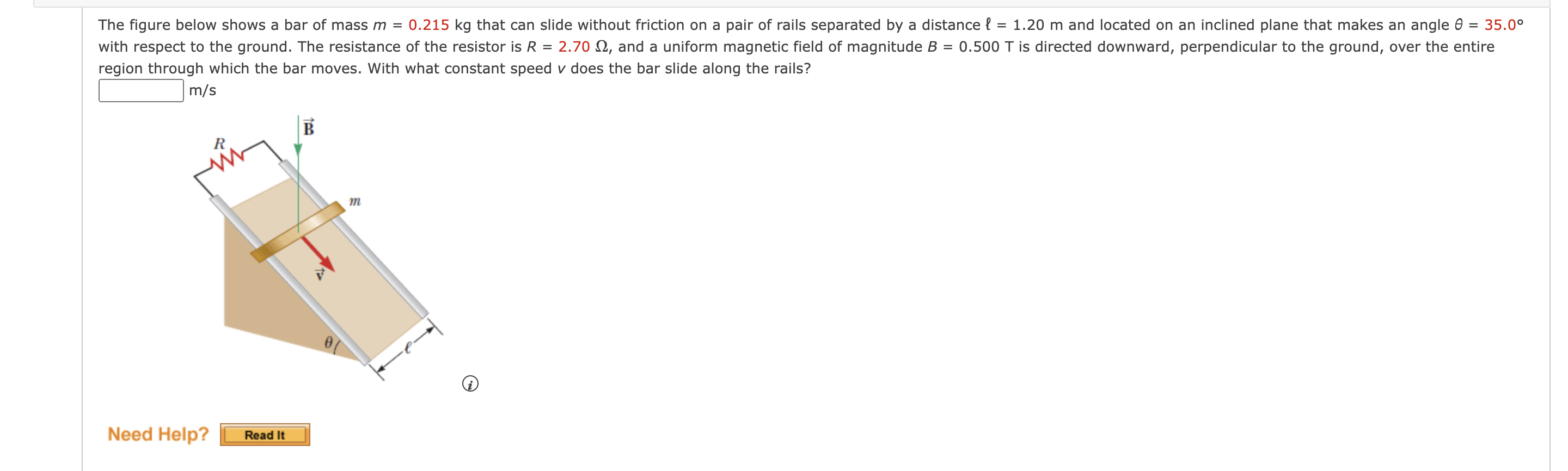 Solved region through which the bar moves. With what | Chegg.com