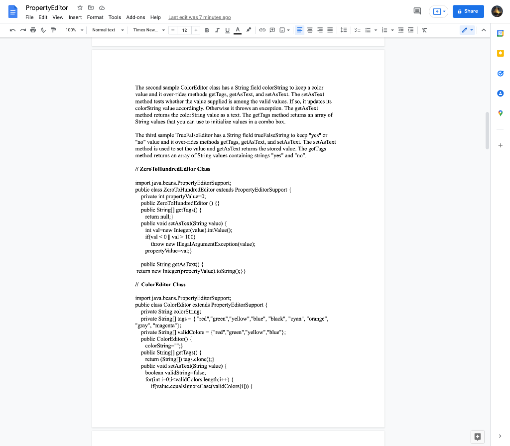 PropertyEditor File Edit View Insert Format Tools | Chegg.com