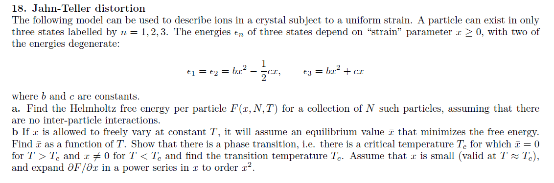 Solved 18. Jahn-Teller distortion The following model can be | Chegg.com