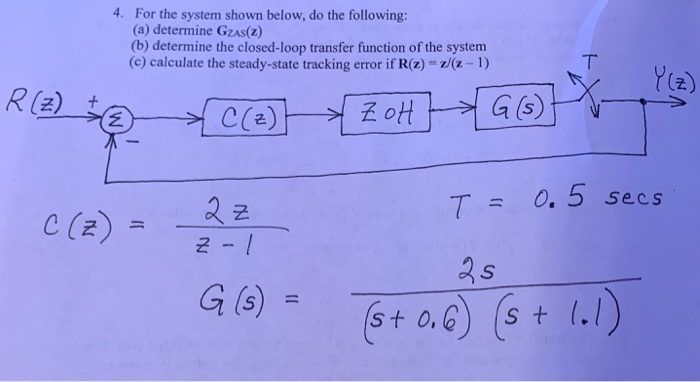 Solved 4. For the system shown below, do the following: (a) | Chegg.com