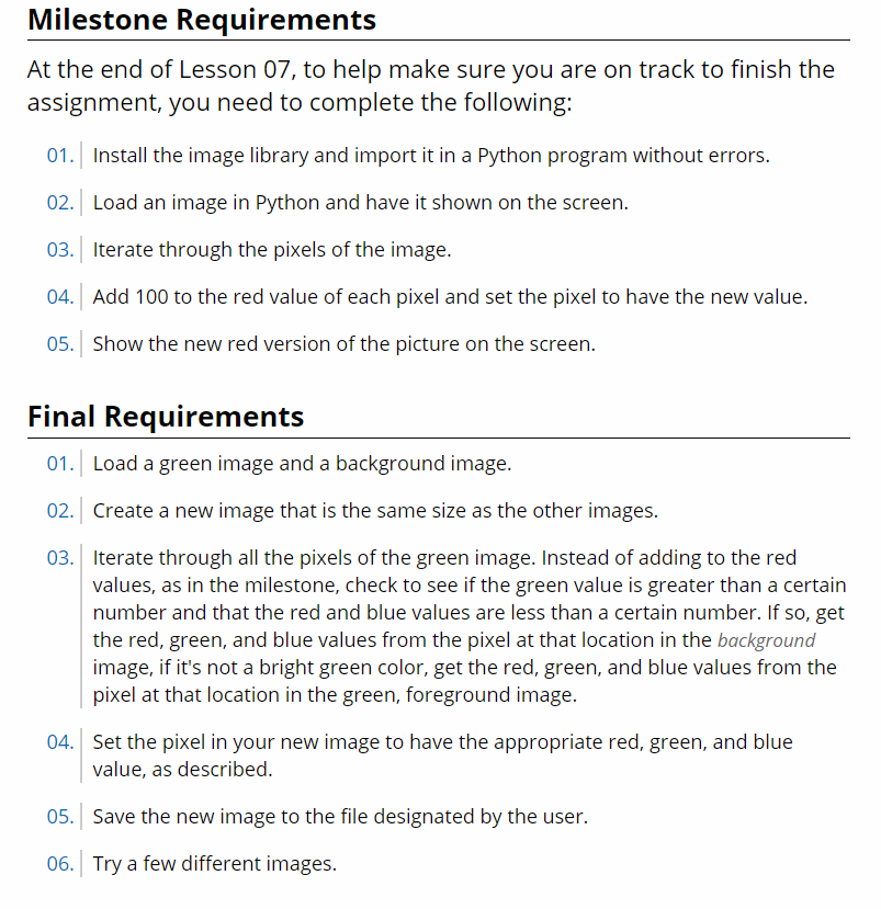 Solved Milestone Requirements At the end of Lesson 07, to | Chegg.com