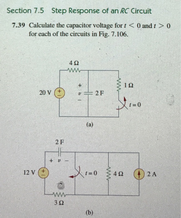 Solved Section 7.5 Step Response of an RC Circuit 7.39 | Chegg.com