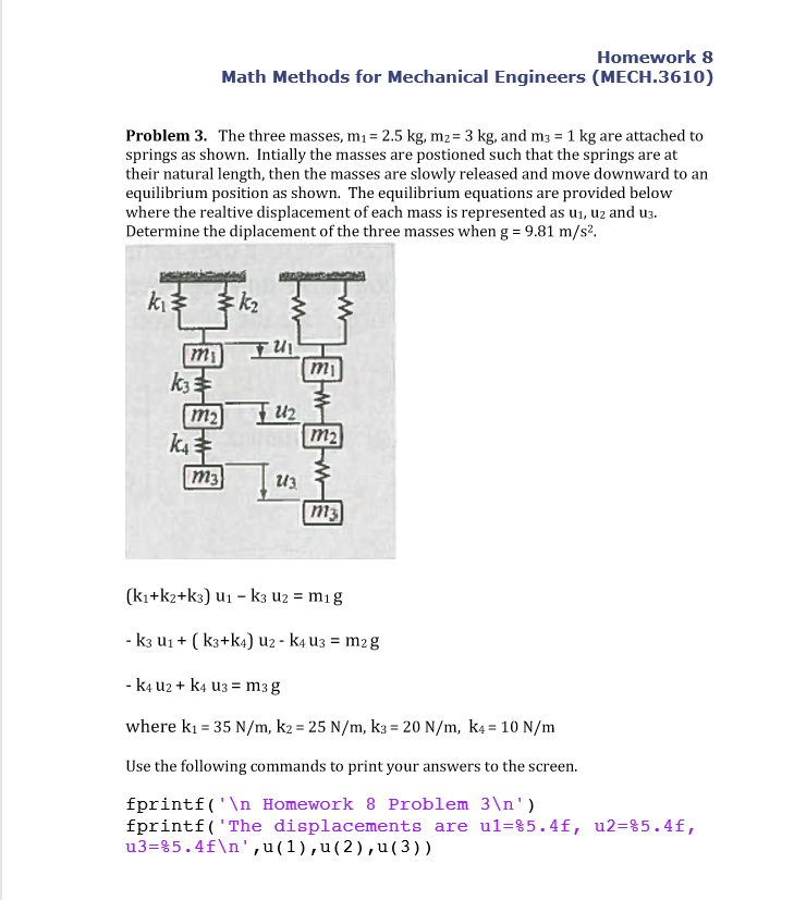 Solved Homework 8 Math Methods for Mechanical Engineers | Chegg.com