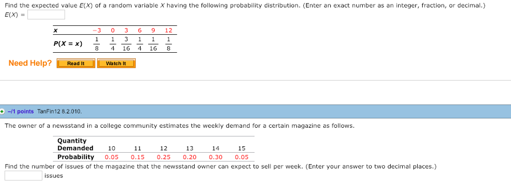 Solved Find The Expected Value E X Of A Random Variable X