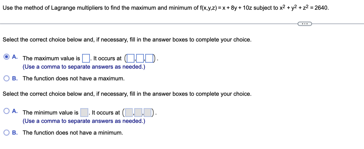 Solved Use the method of Lagrange multipliers to find the | Chegg.com