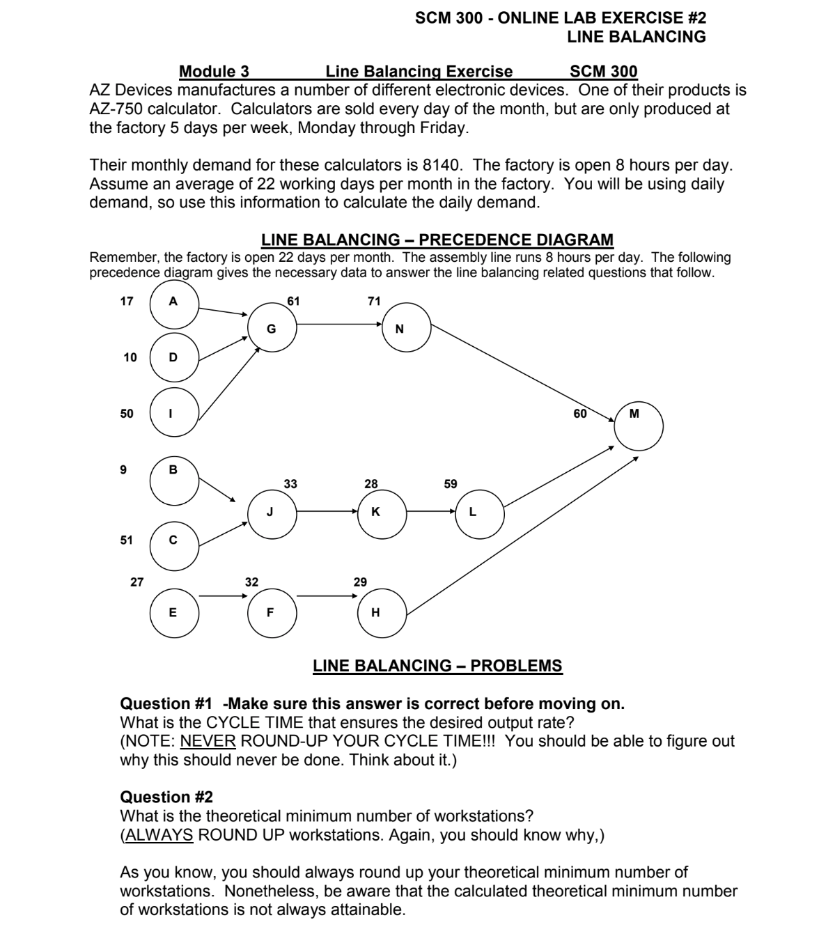 Solved SCM 300 - ﻿ONLINE LAB EXERCISE #2 ﻿LINE | Chegg.com