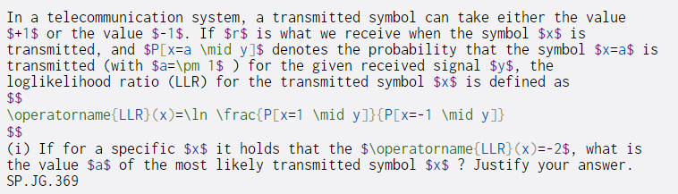 Solved In a telecommunication system, a transmitted symbol | Chegg.com