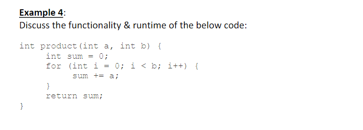 Solved Example 3: Discuss the functionality \& runtime of | Chegg.com