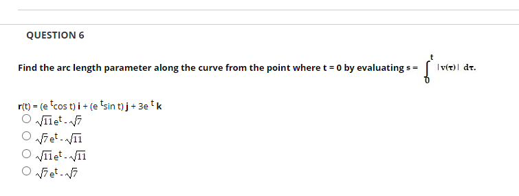 Solved Find the arc length parameter along the curve from | Chegg.com