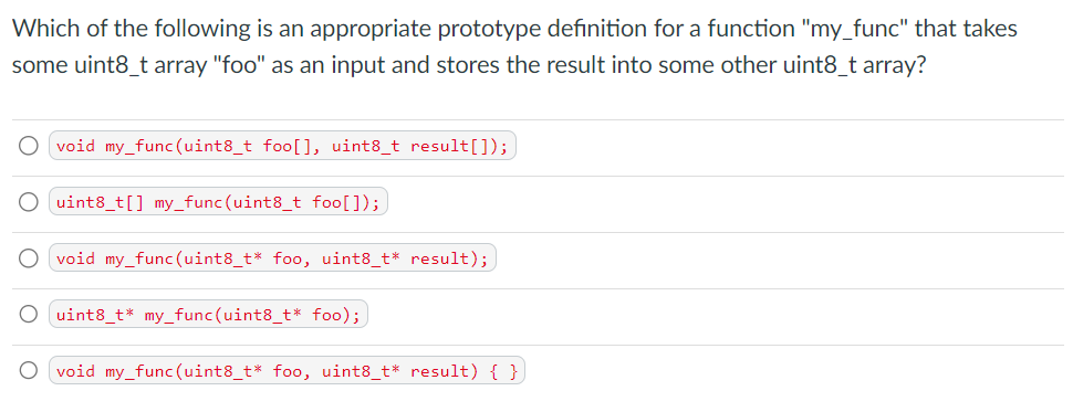 Solved Which of the following is an appropriate prototype | Chegg.com