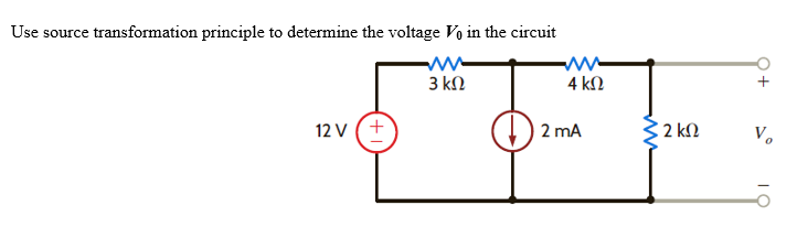 Solved Use source transformation principle to determine the | Chegg.com