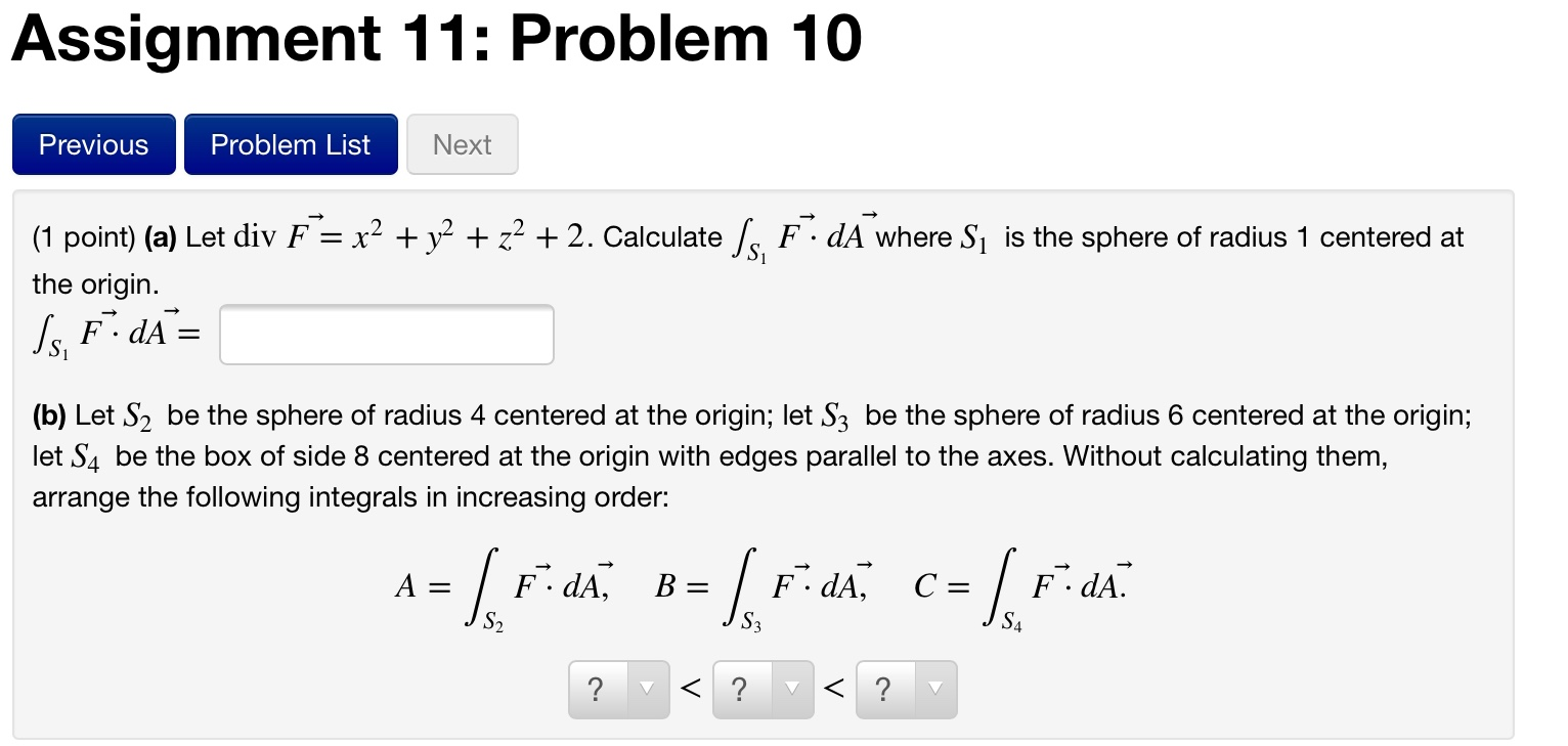 Solved Assignment 11: Problem 10 Previous Problem List Next | Chegg.com