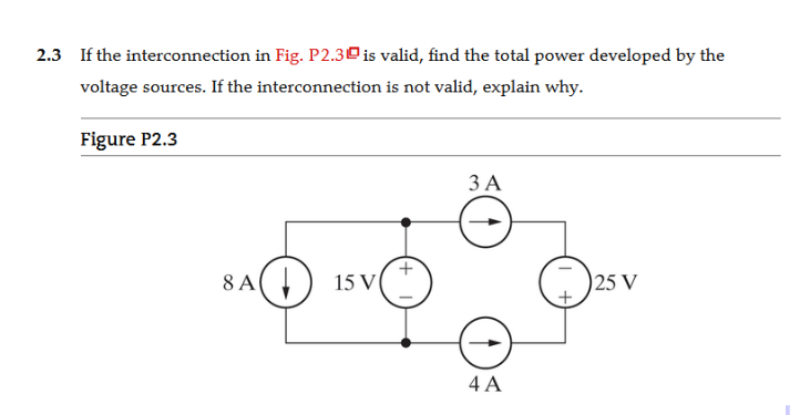 Solved 3 If the interconnection in Fig. P 2.3 is valid, | Chegg.com